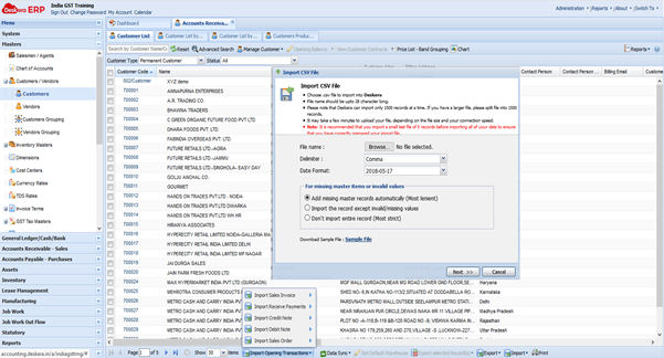 How can I import Opening Transactions for AR/Customers? – Deskera Help ...