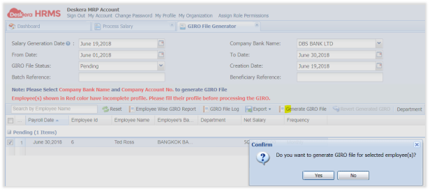How to generate GIRO file – Deskera Help Centre