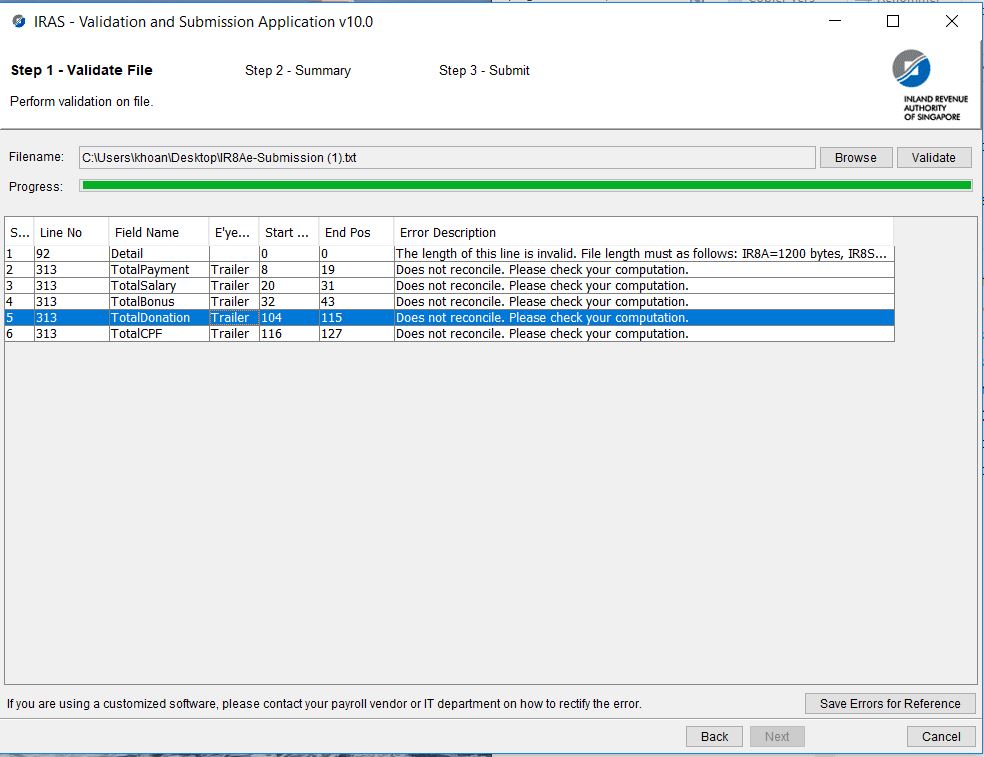 Ir8a E Submission Common Errors Blank Form With 0 Value Rejected File When Upload Employee