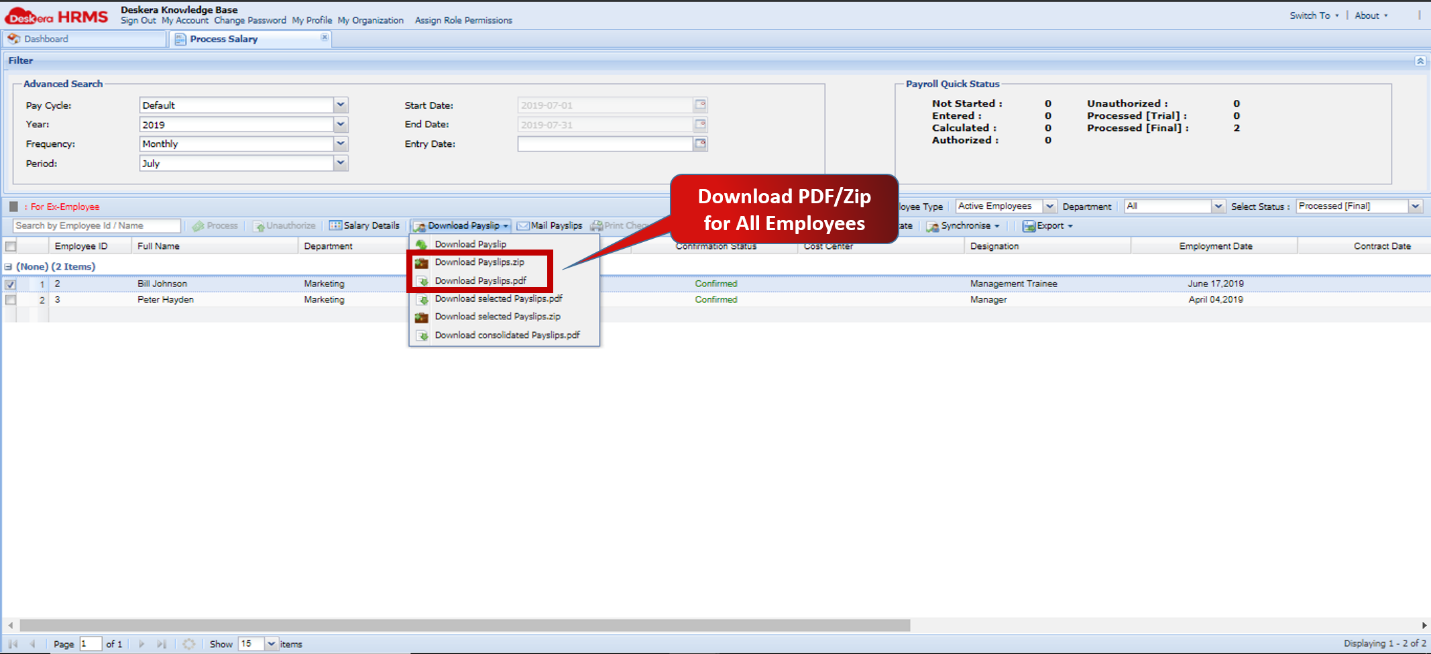 Payslip Design - Download Payslip – Deskera Help Centre