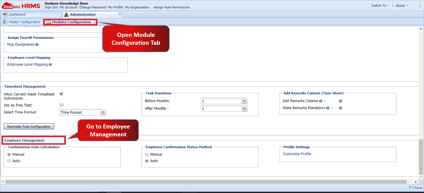 Module Configuration - Employee Management Configuration – Deskera Help ...