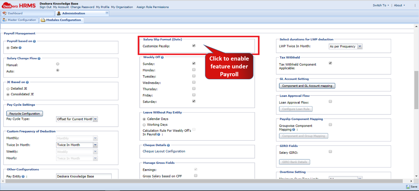 Module Configuration - Payroll Management Configuration – Deskera Help ...
