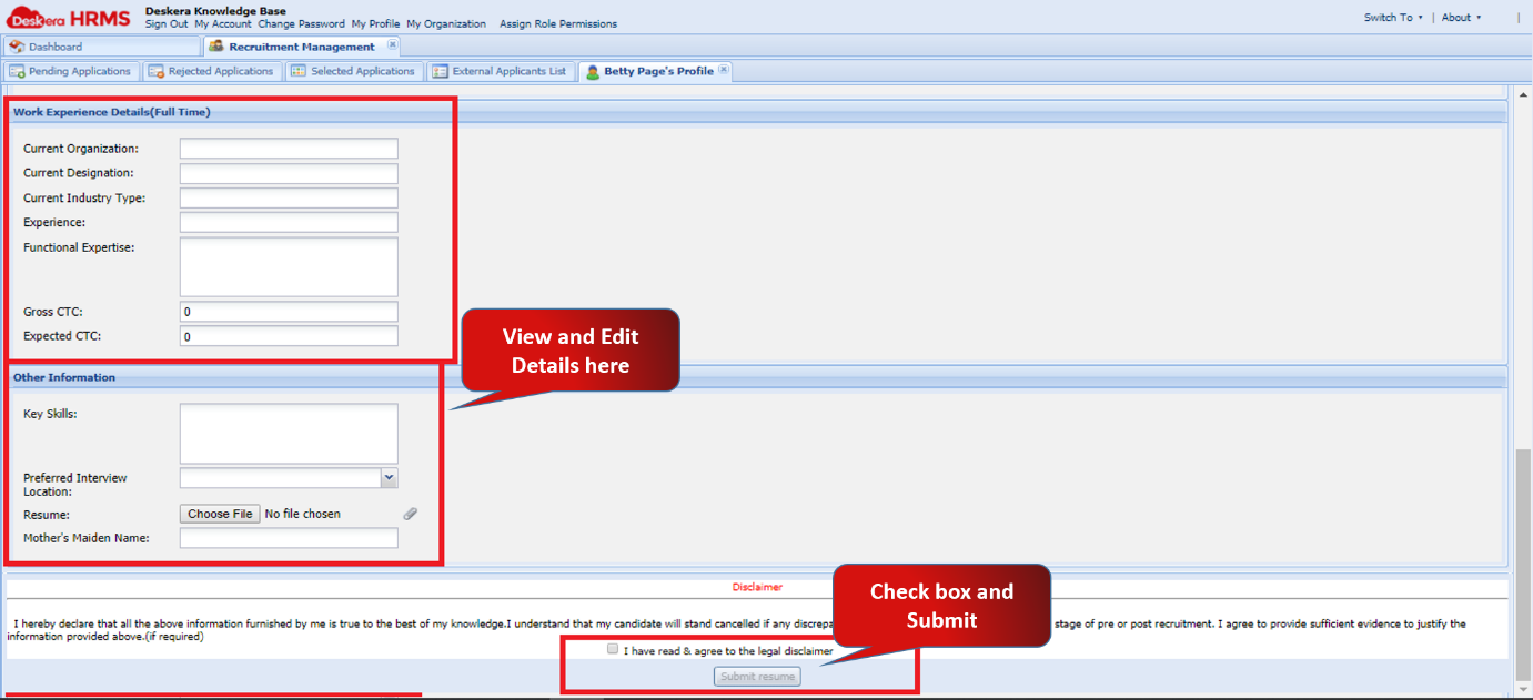 External Applicant - View/Edit/Delete Application – Deskera Help Centre