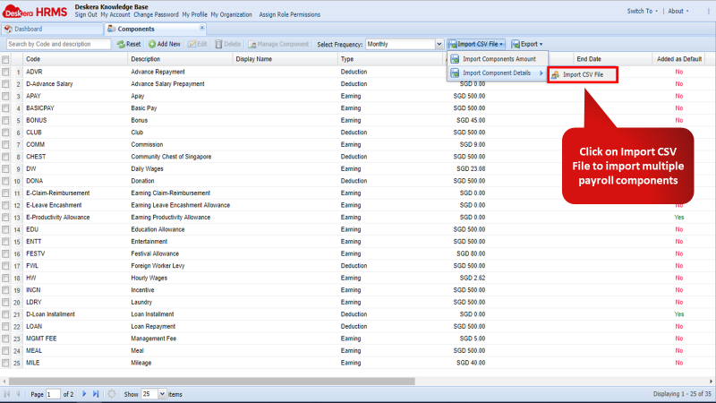 Payroll Components - Add/Import Payroll Components – Deskera Help Centre