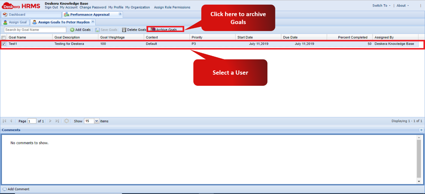 Goals - Archive Goals – Deskera Help Centre