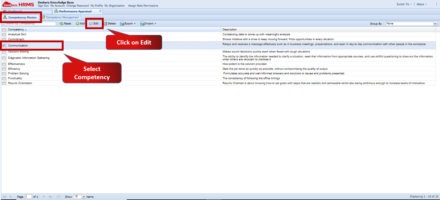 Competencies - Edit/Delete Competencies – Deskera Help Centre