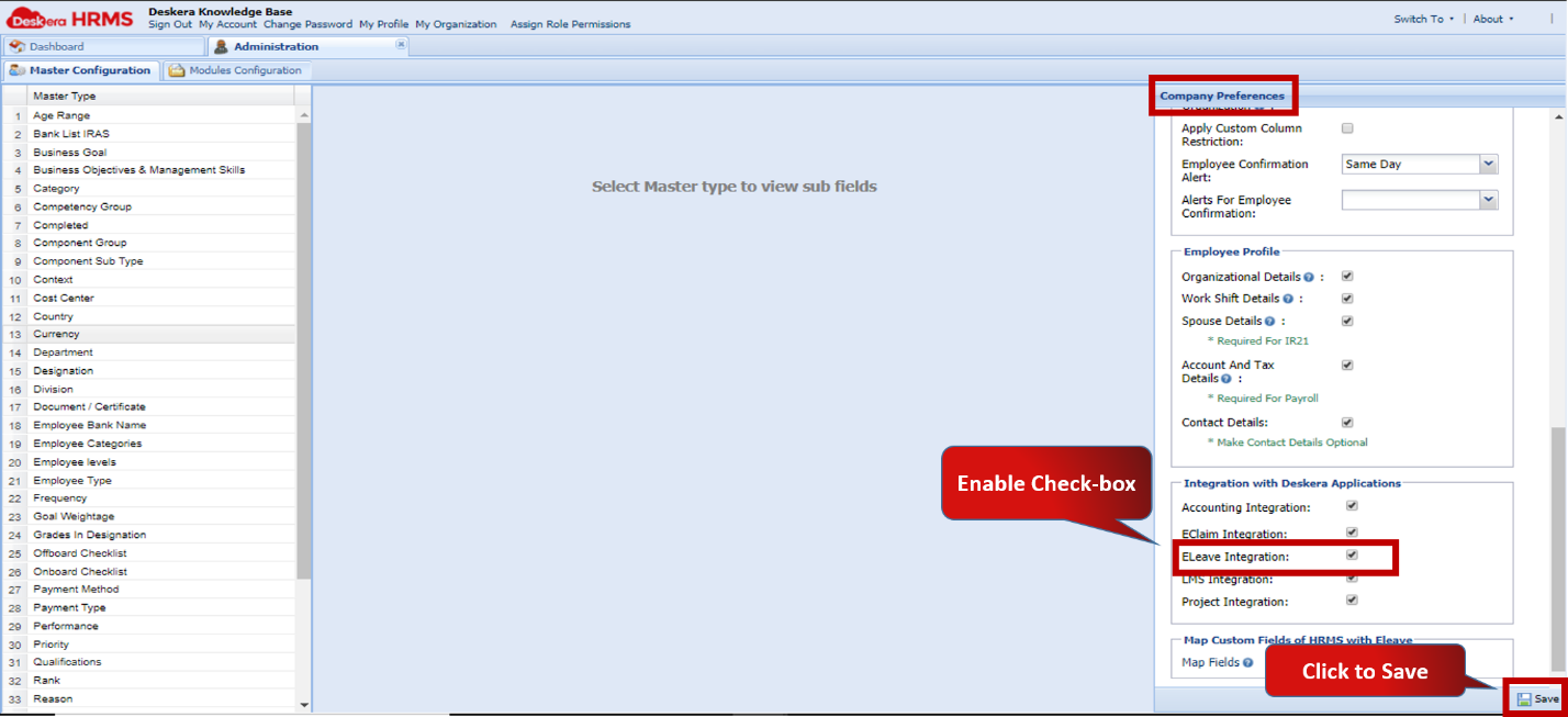 HRMS - eLeave Integration – Deskera Help Centre