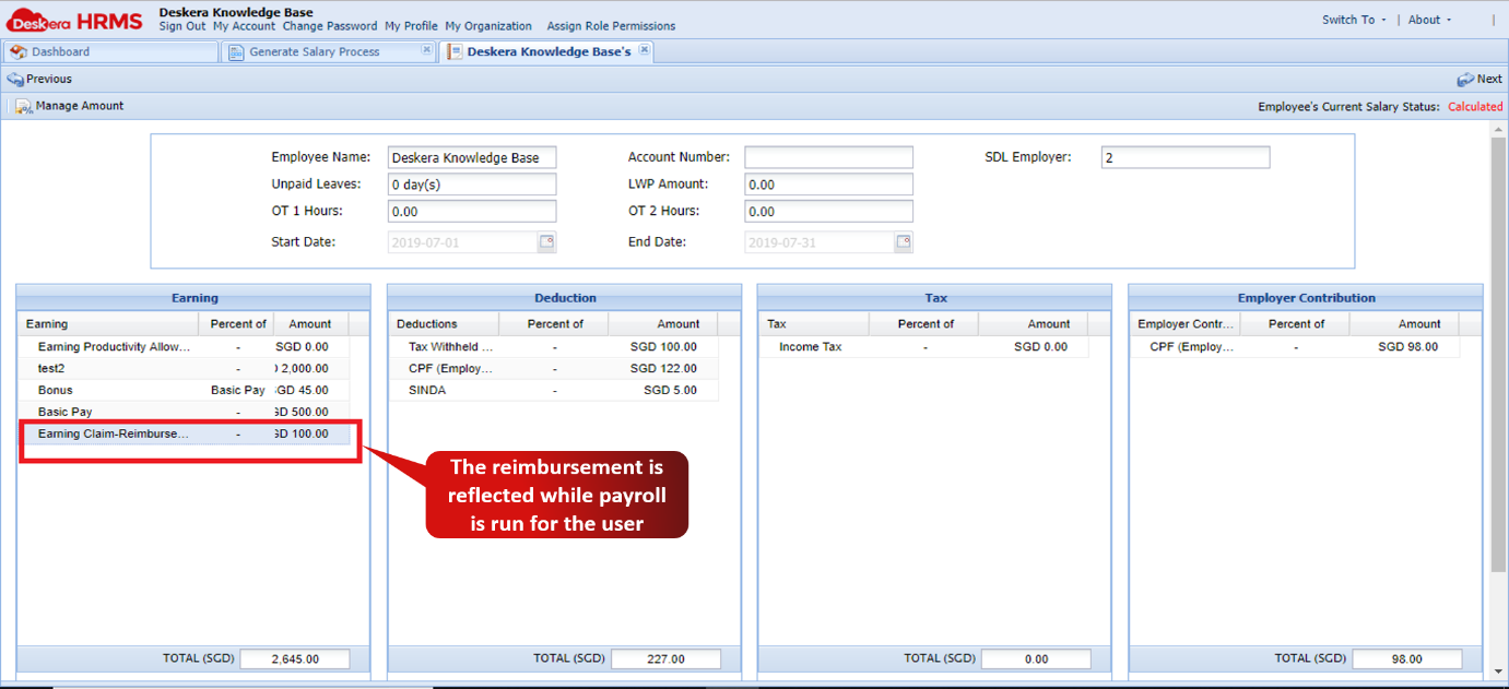 HRMS - Eclaim Integration – Deskera Help Centre