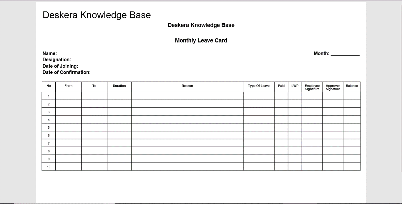 Download Forms – Deskera Help Centre