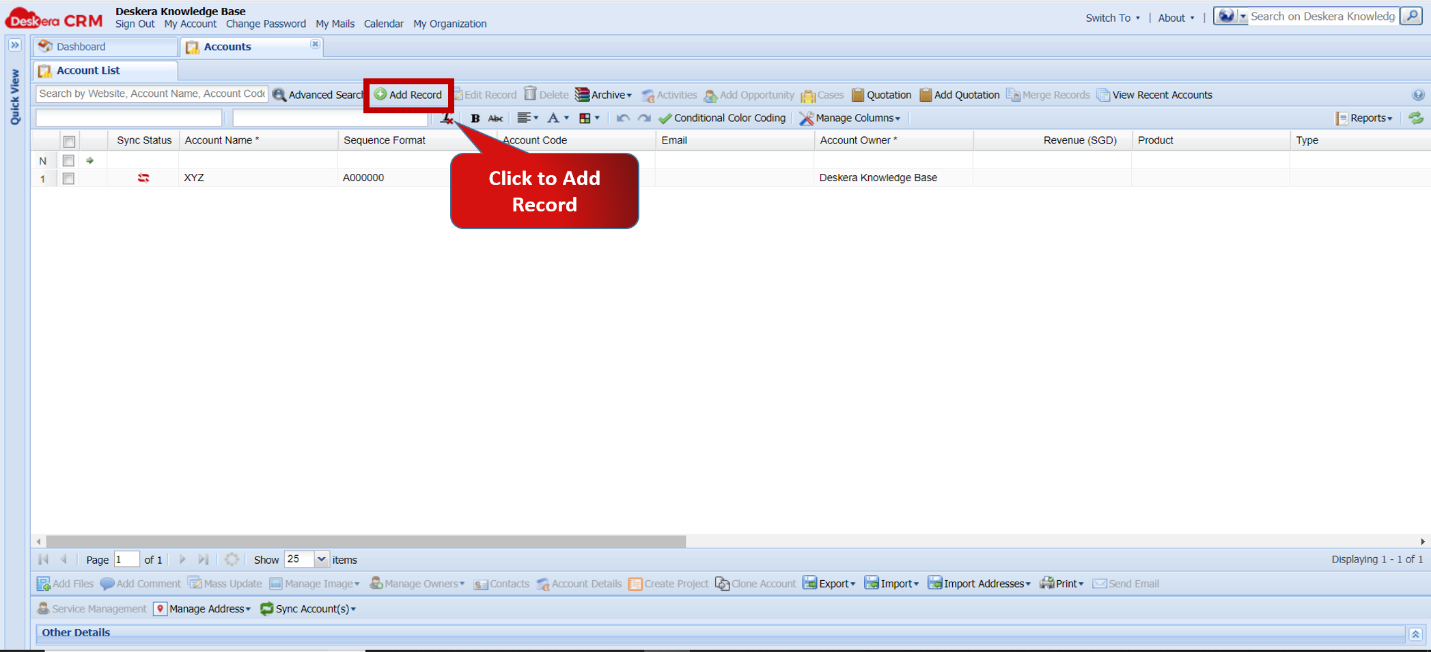 Add Records - Accounts – Deskera Help Centre