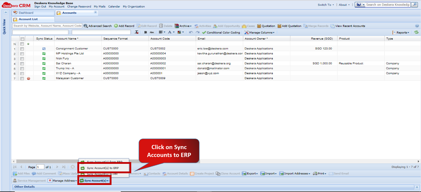 Sync Accounts to ERP – Deskera Help Centre