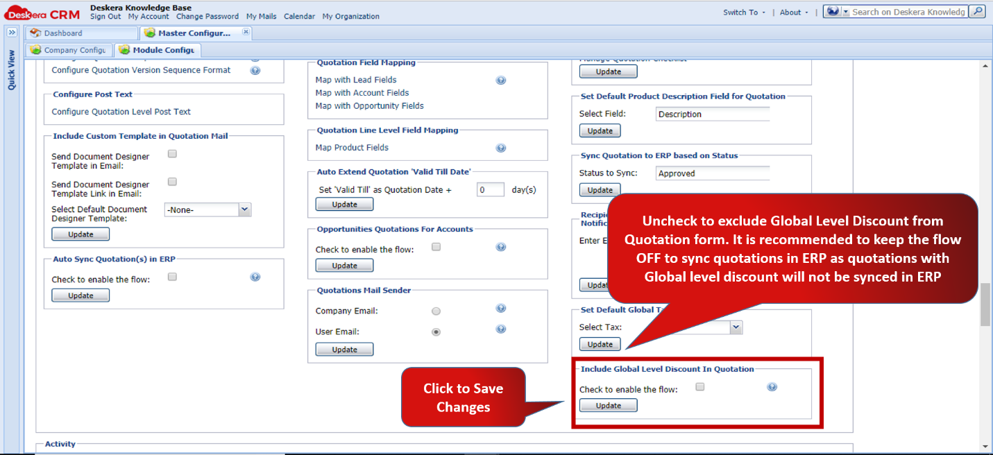 Module Configuration - Quotations – Deskera Help Centre
