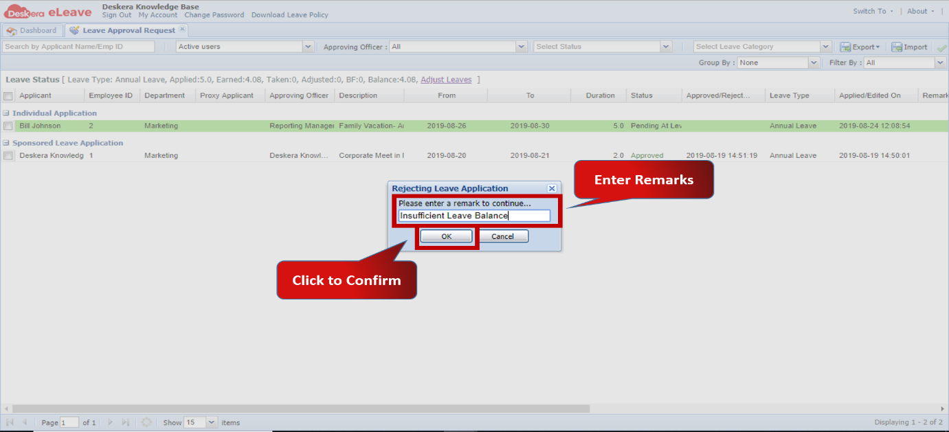 Approve/Reject Leave Application – Deskera Help Centre