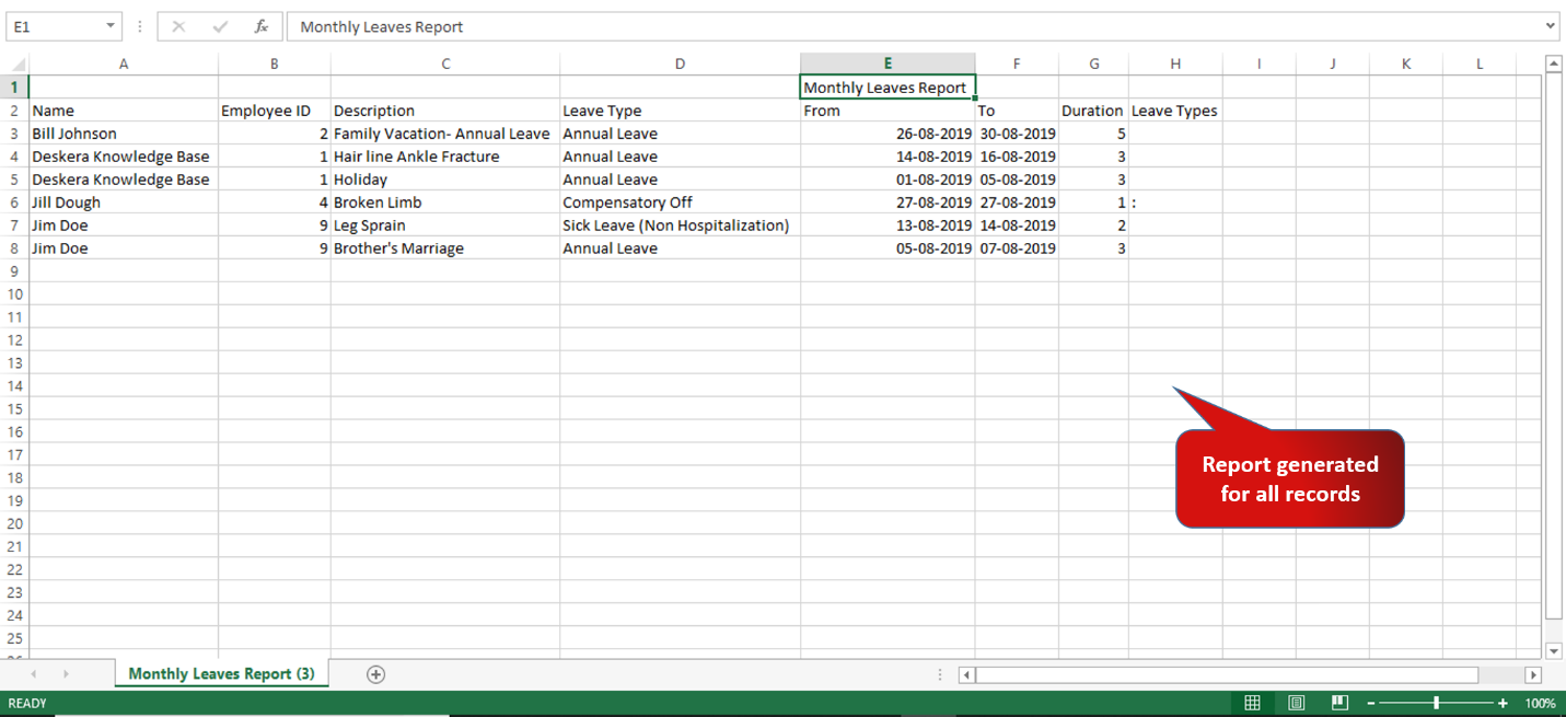 Leaves per Month Report – Deskera Help Centre