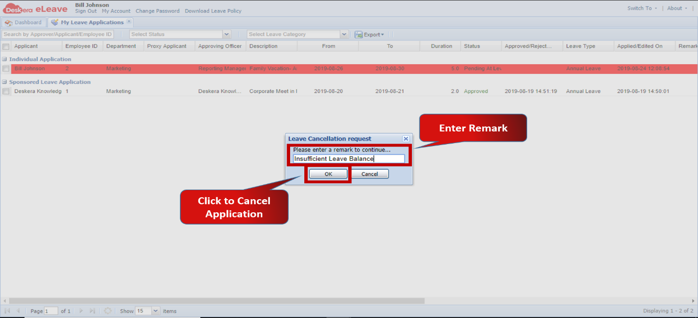 Edit/Cancel Leave Application – Deskera Help Centre