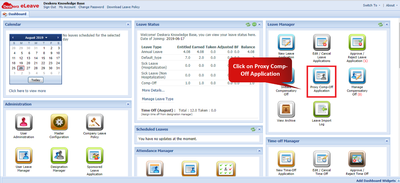 Proxy Comp-Off Application – Deskera Help Centre