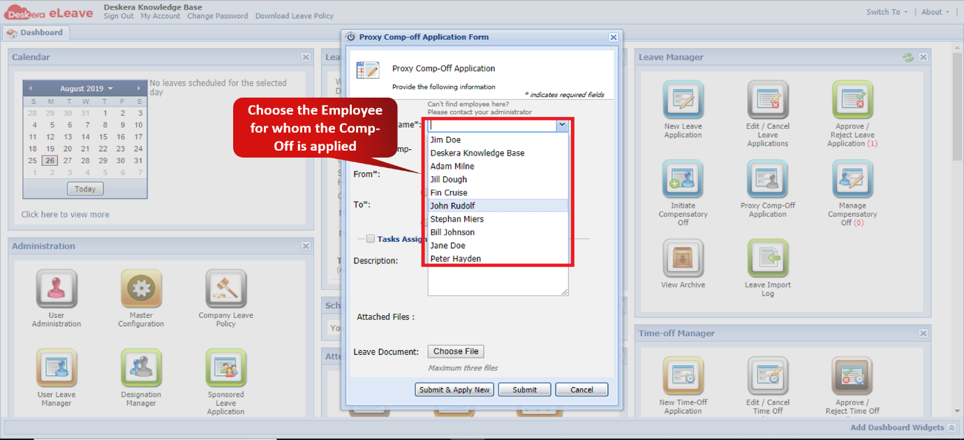 Proxy Comp-Off Application – Deskera Help Centre