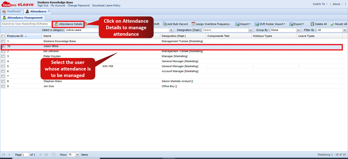 My Attendance Details - Add and Delete Attendance – Deskera Help Centre