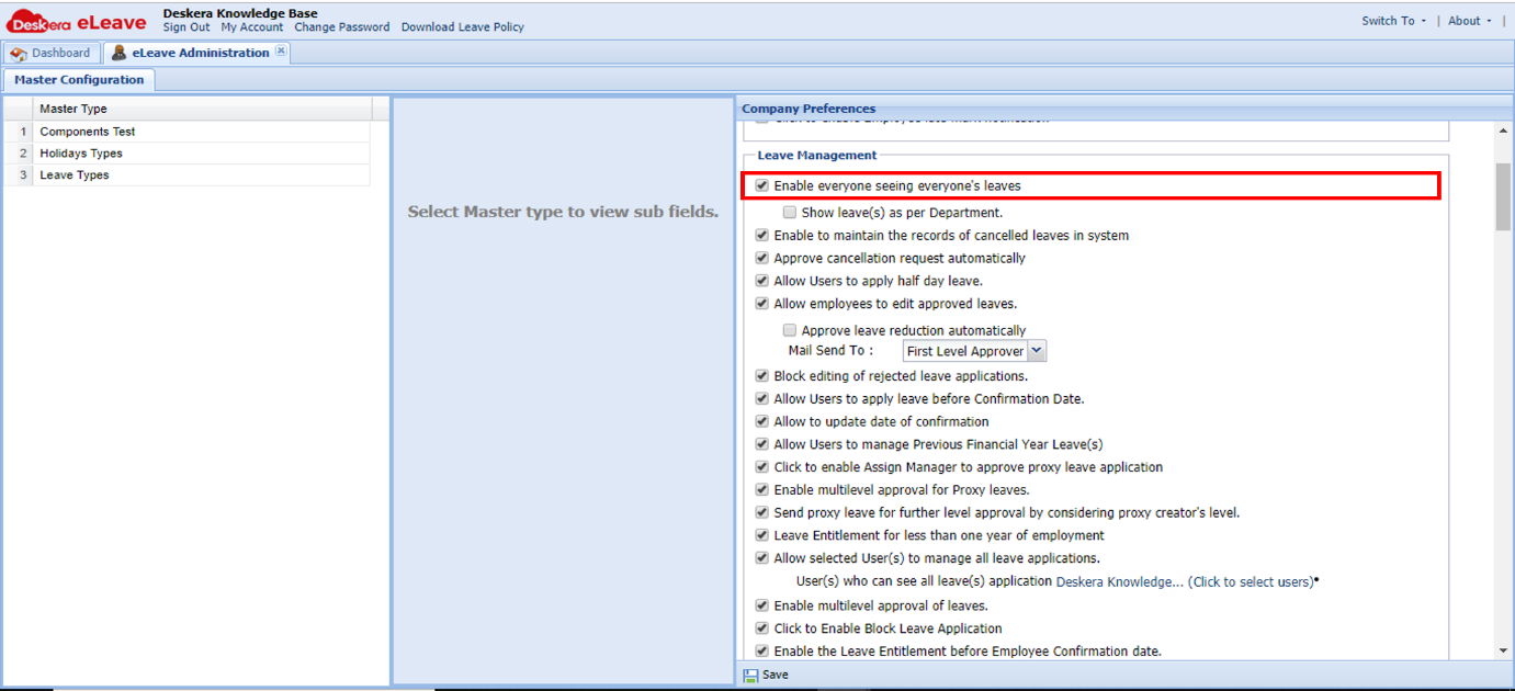 Master Configuration- Leave Management – Deskera Help Centre