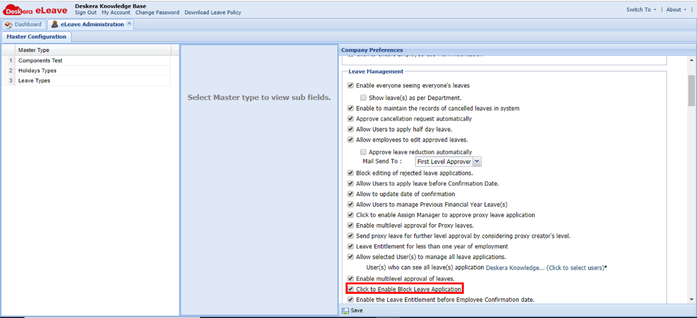 Master Configuration- Leave Management – Deskera Help Centre