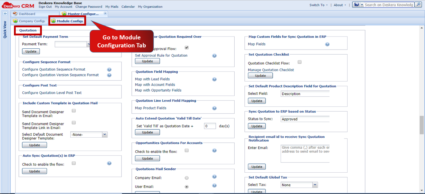 Module Configuration - Quotations – Deskera Help Centre