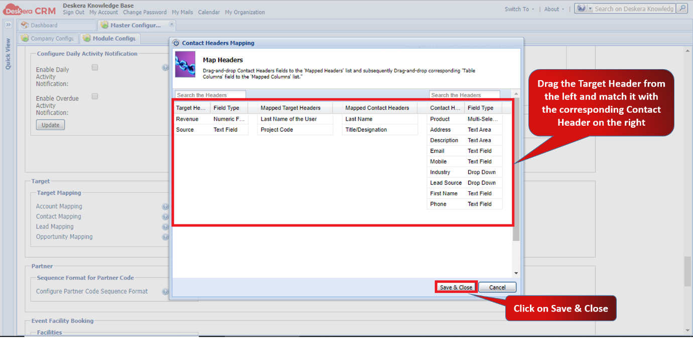 Module Configuration-Target – Deskera Help Centre