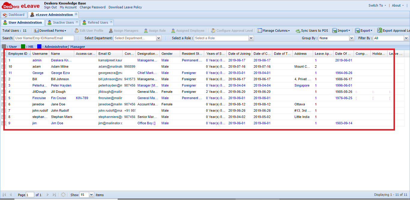 Master Configuration - Employee Management and Custom Column – Deskera ...