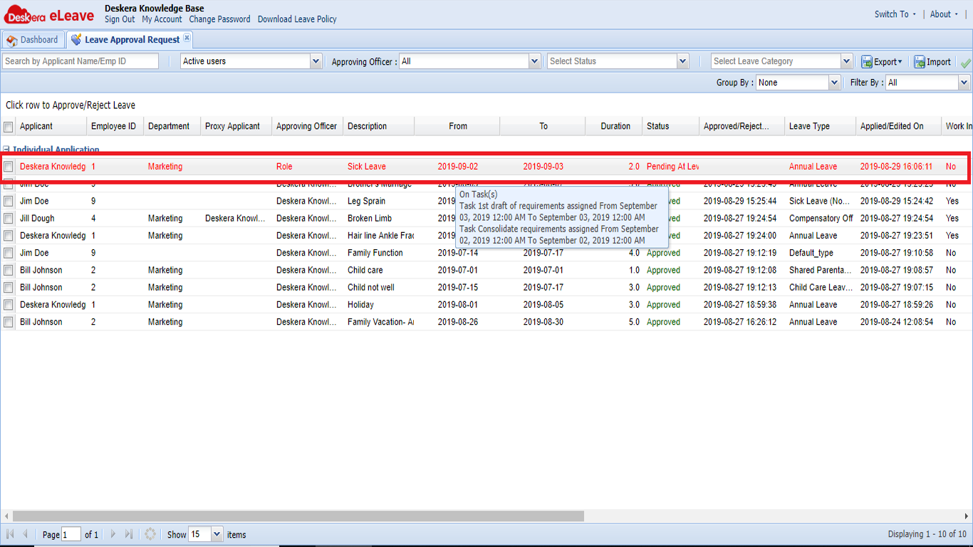 eLeave-PM Integration – Deskera Help Centre