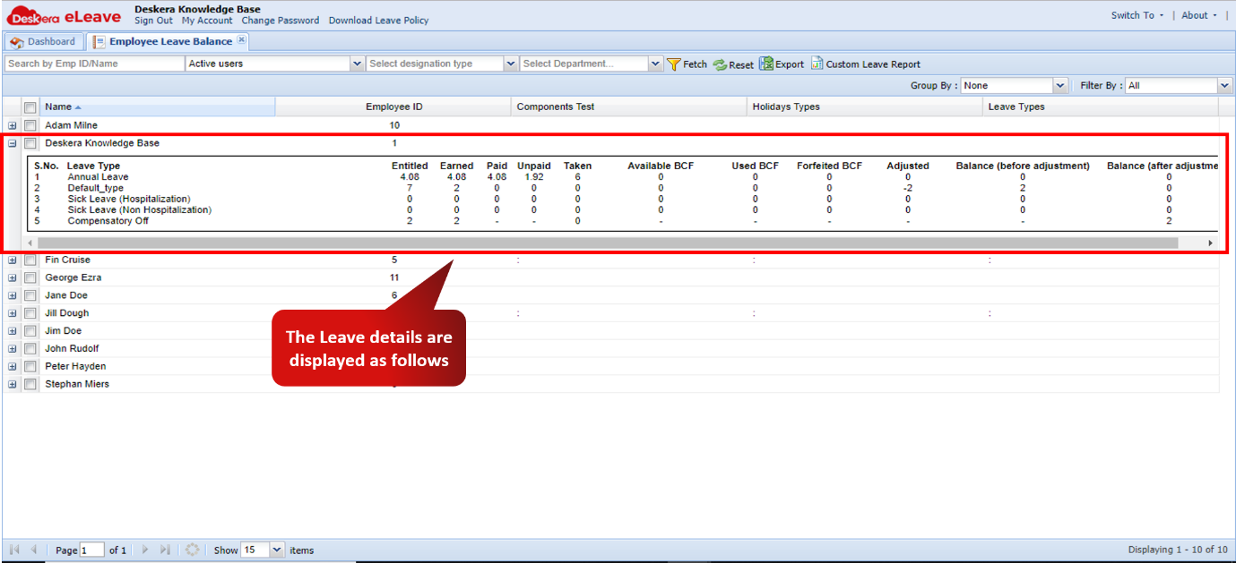 Employee Leave Balance – Deskera Help Centre