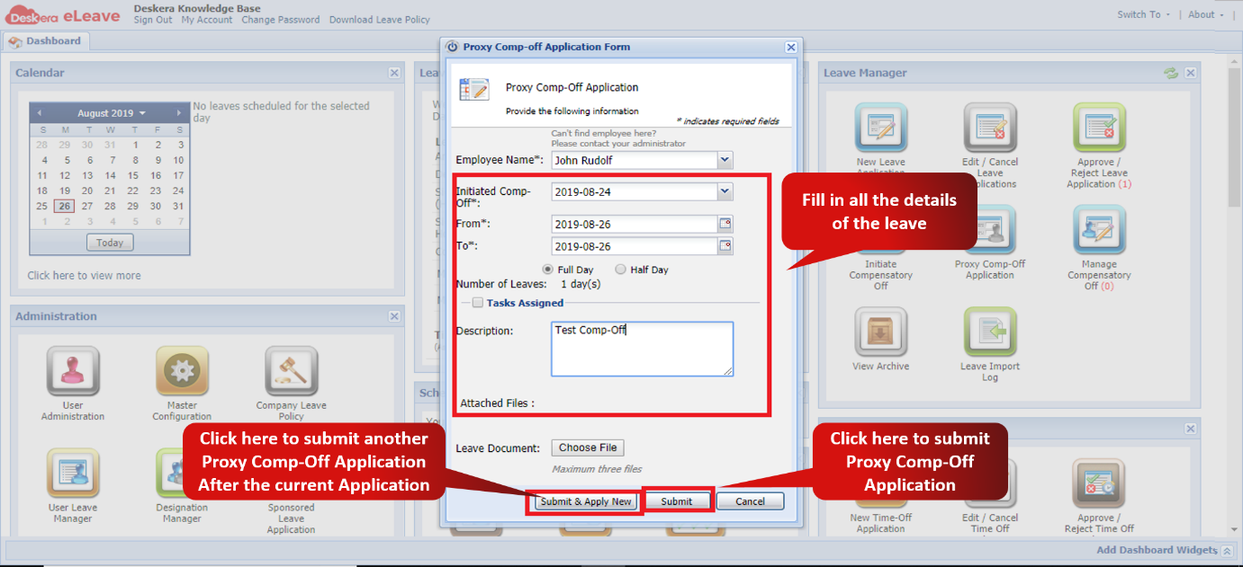 Proxy Comp-Off Application – Deskera Help Centre