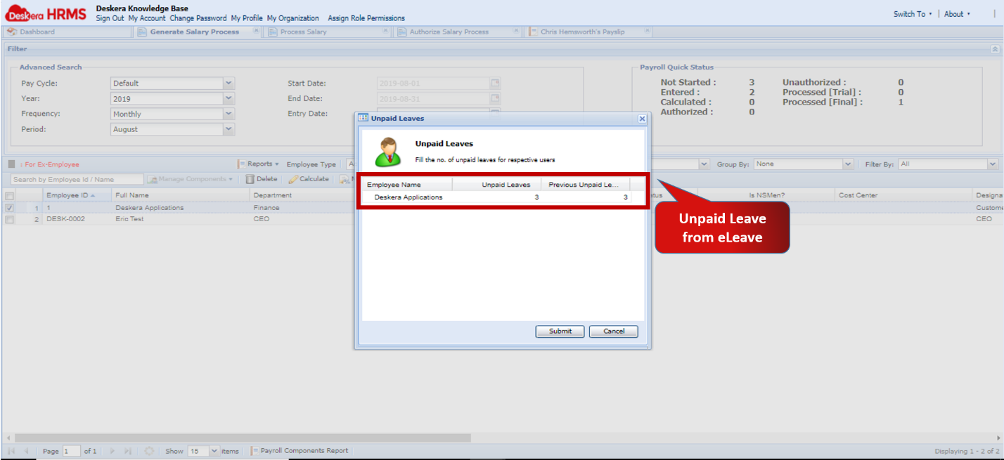 eLeave- HRMS Integration – Deskera Help Centre