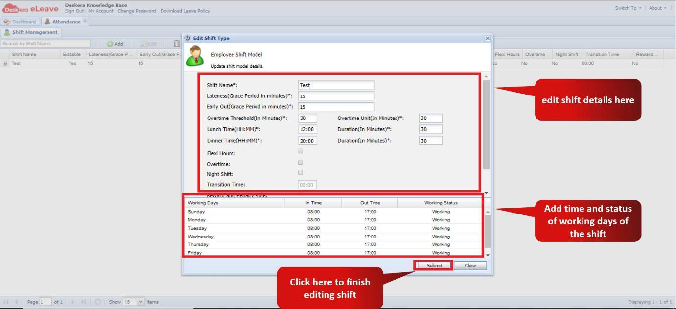Shift Management - Edit and Delete Shifts – Deskera Help Centre